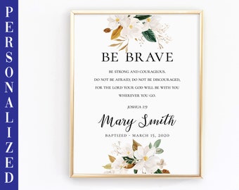 CUSTOM Joshua 1 9 Printable Baptism Gift Christian Name Wall | Etsy Canada