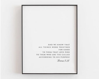 Romans 8 28 Art Gift - Etsy