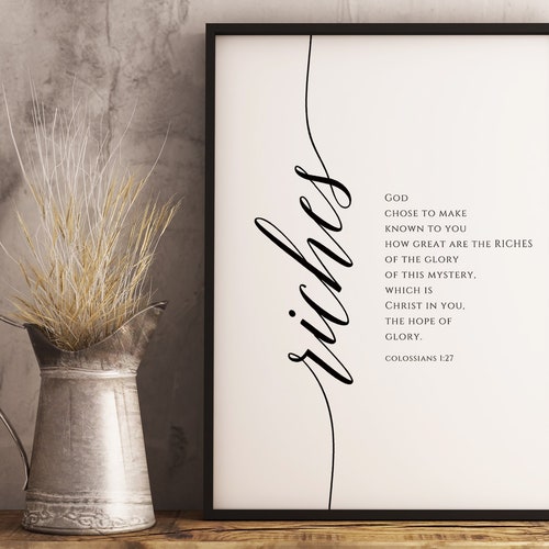 Colossians 1 27 Bible Quote Print Bible Verse Wall Art - Etsy