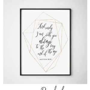 Matthew 28 20 Bible Quote Print Biblical Verses Printable Christian ...