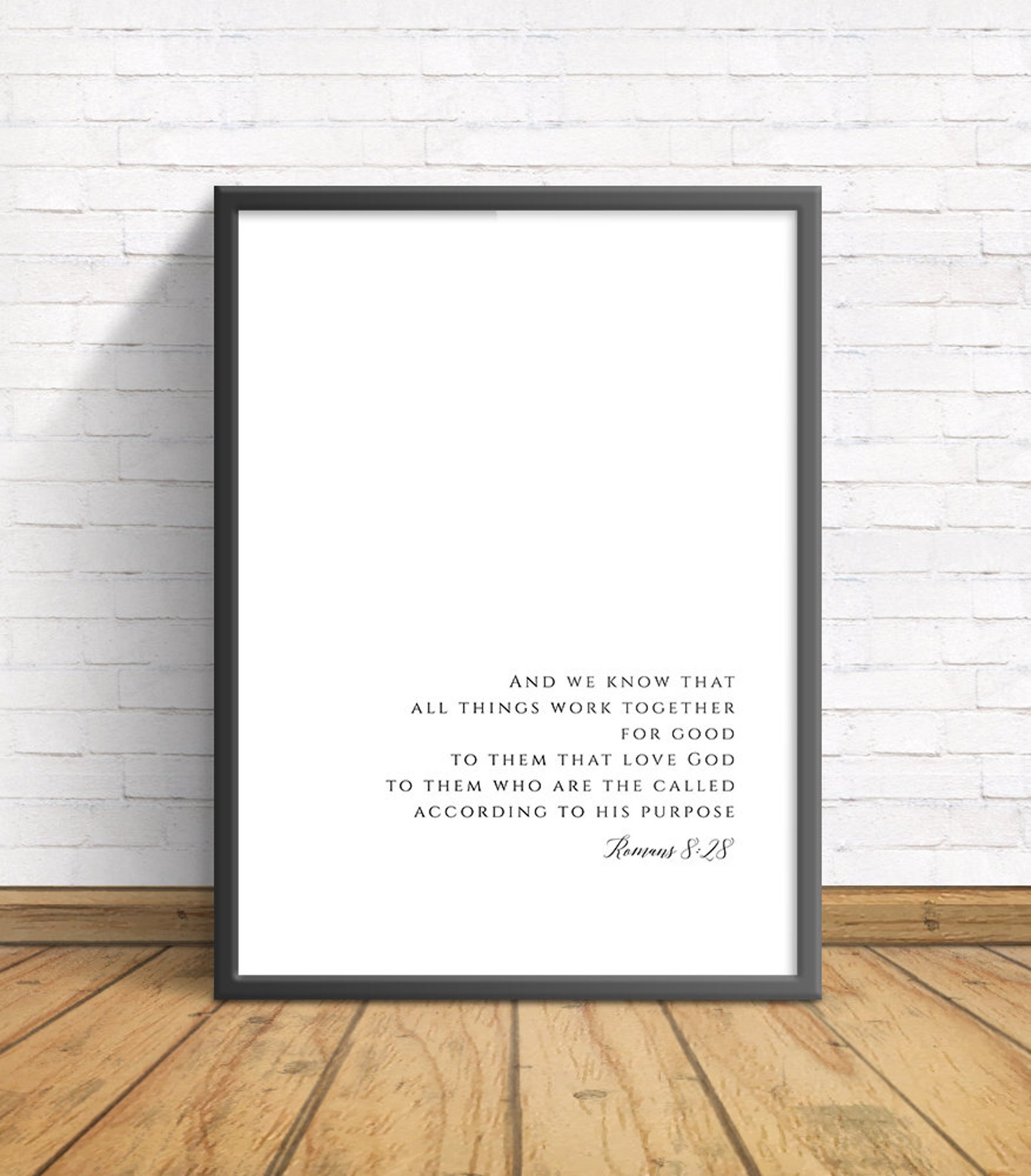 Romans 8 28 Bible Verse Wall Art Scripture Wall Art Baptism | Etsy