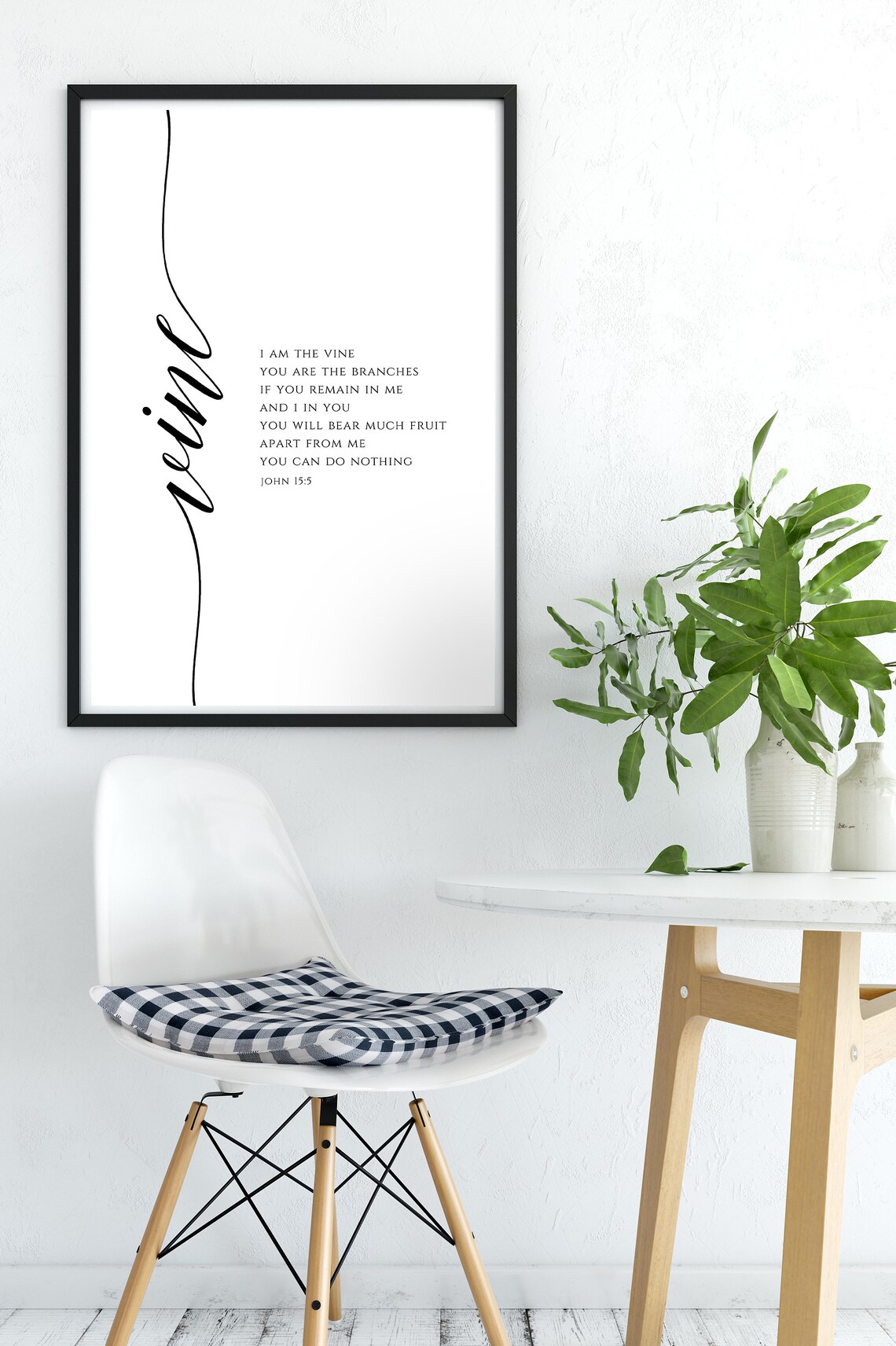 John 15 5 Bible Verse Wall Art Scripture Wall Art Printable - Etsy