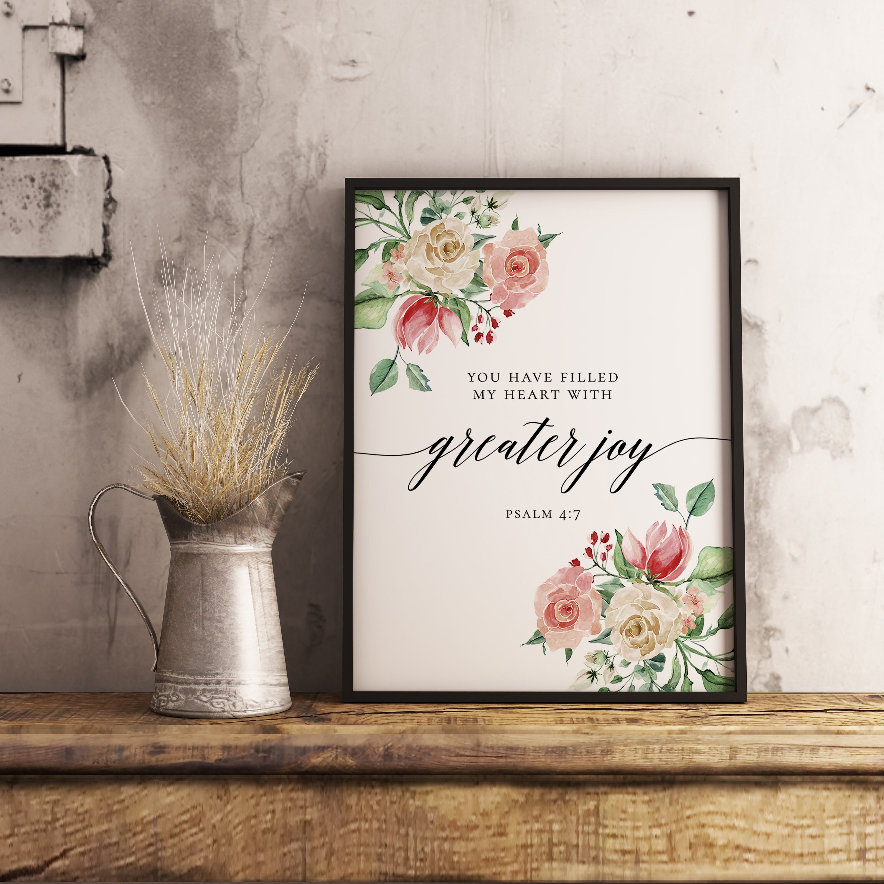 Psalm 4 7 Bible Quote Print Biblical Verse Printable - Etsy