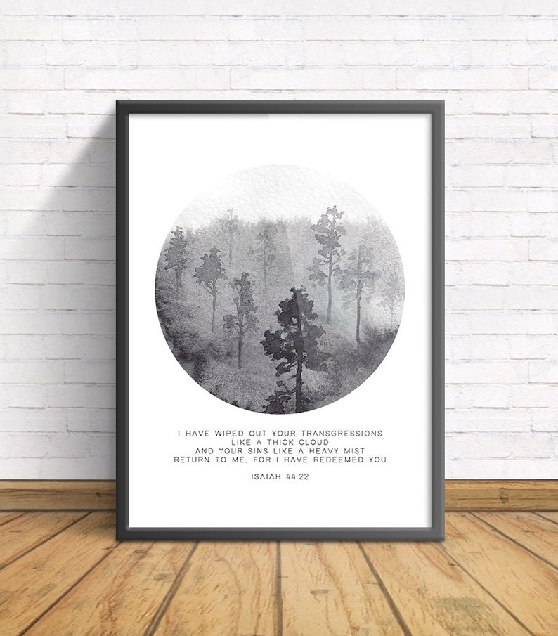 Isaiah 44 22 Scripture Wall Art Bible Verse Wall Art Bible - Etsy