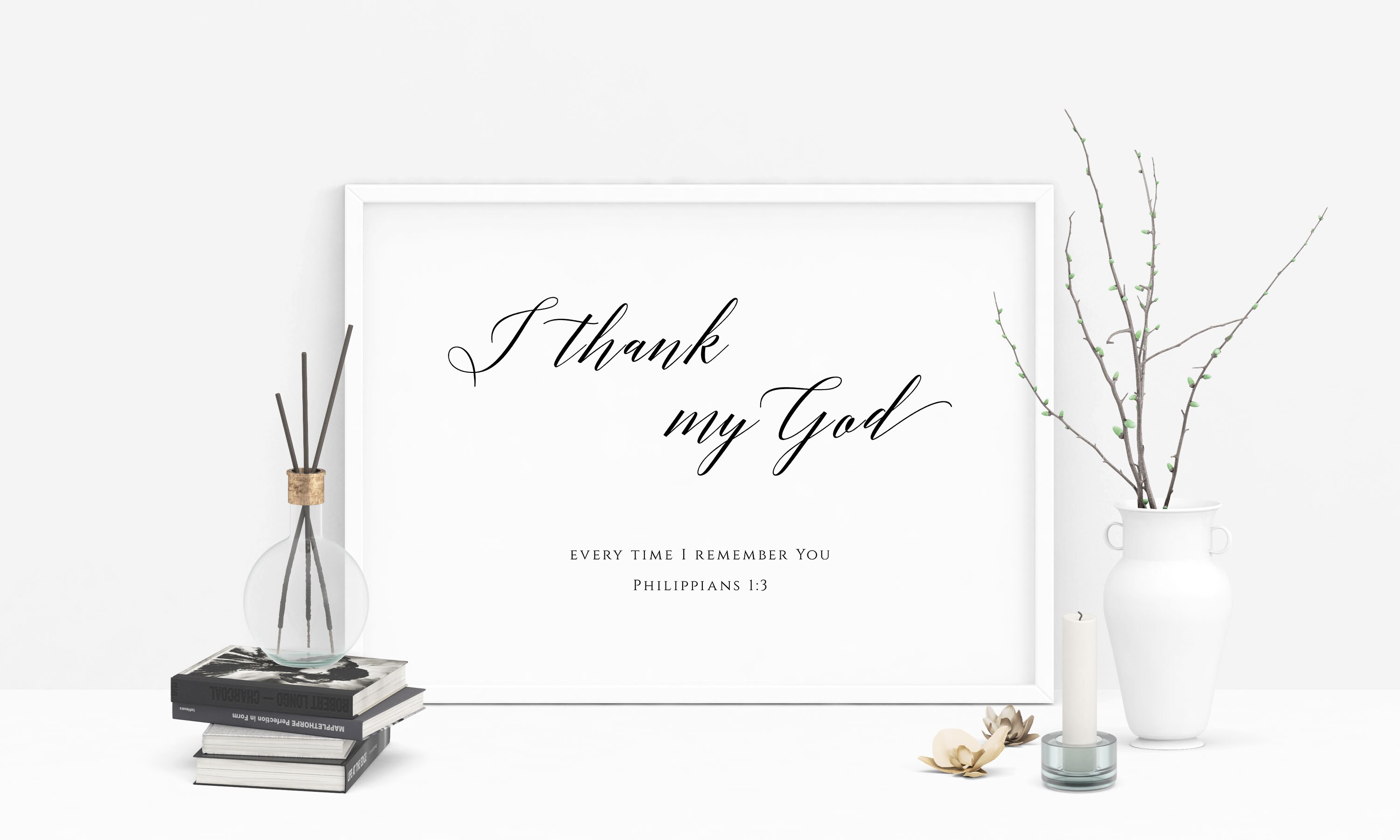 Philippians 1 Scripture Wall Art Bible Verse Wall Art I Thank - Etsy