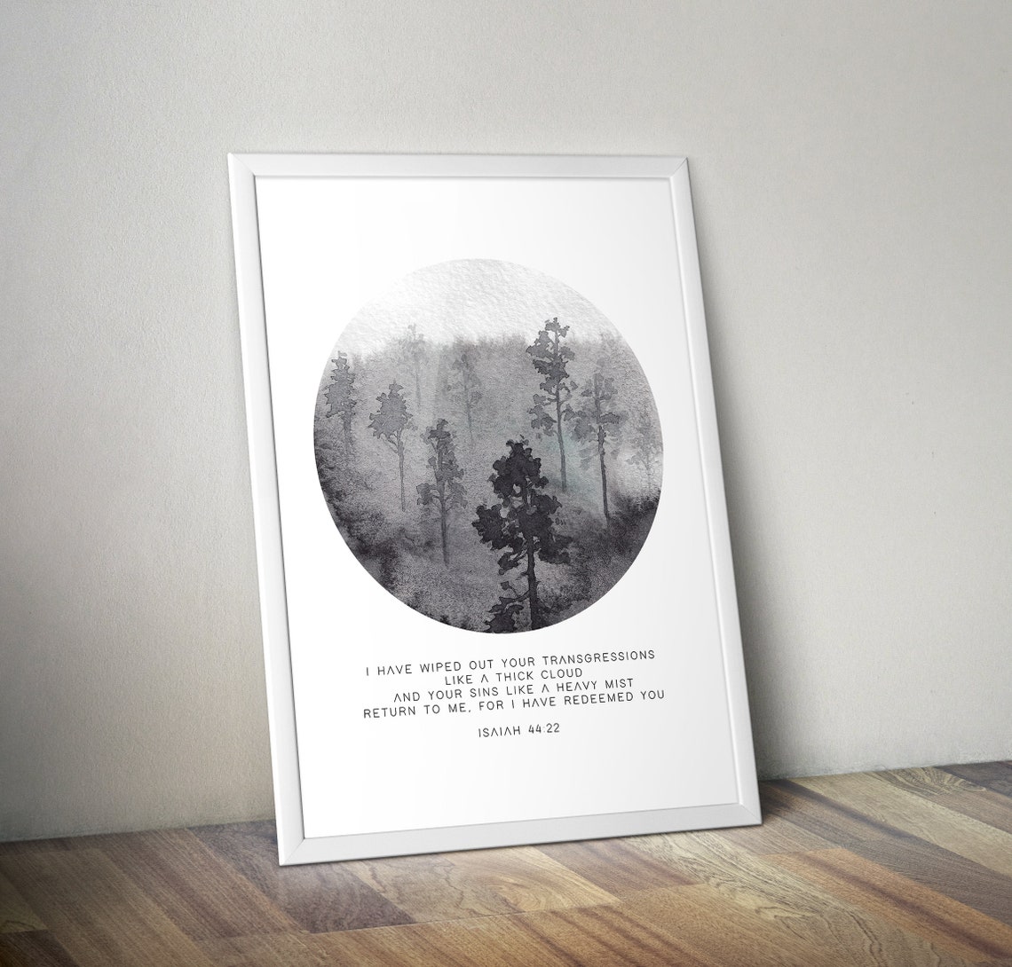 Isaiah 44 22 Scripture Wall Art Bible Verse Wall Art Bible | Etsy