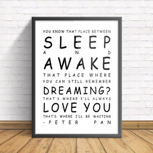Peter Pan Quote Wall Art Peter Pan Wall Art Peter Pan Wall Decal Peter ...