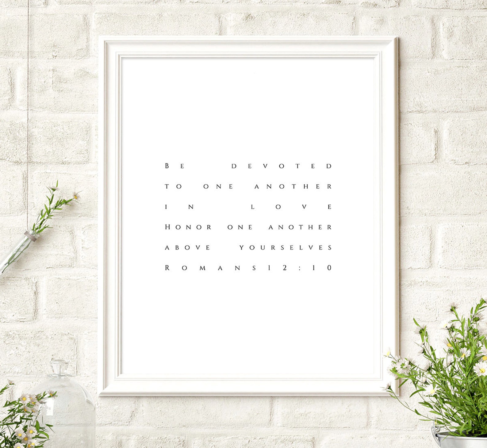 Romans 12 10 Bible Verse Wall Art Scripture Wall Art Christian Wedding ...