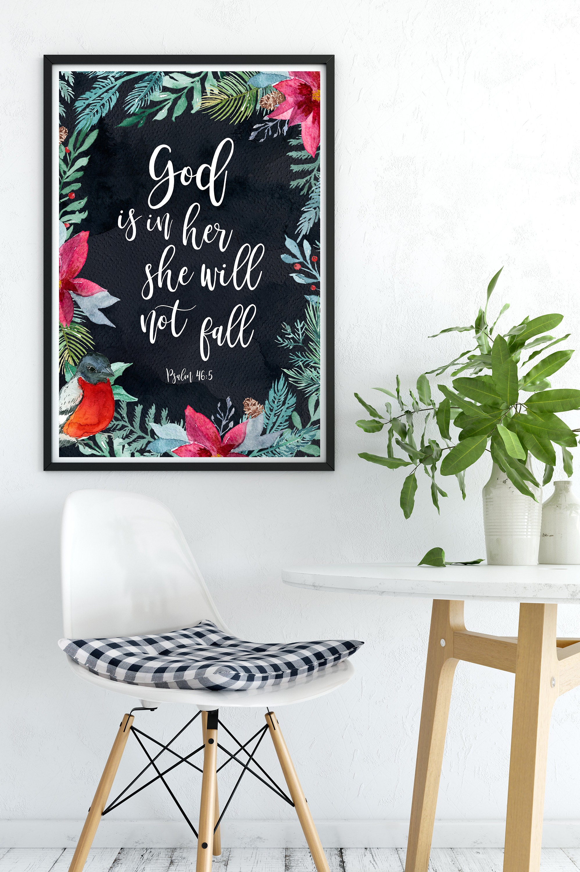 Psalm 46 5 Bible Verse Wall Art Scripture Wall Art Baptism - Etsy