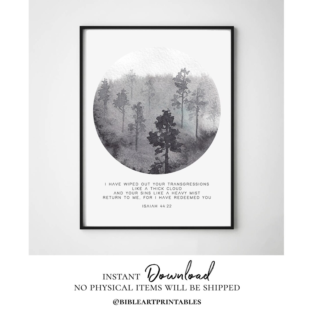 Isaiah 44 22 Scripture Wall Art Bible Verse Wall Art Bible Quote Wall ...