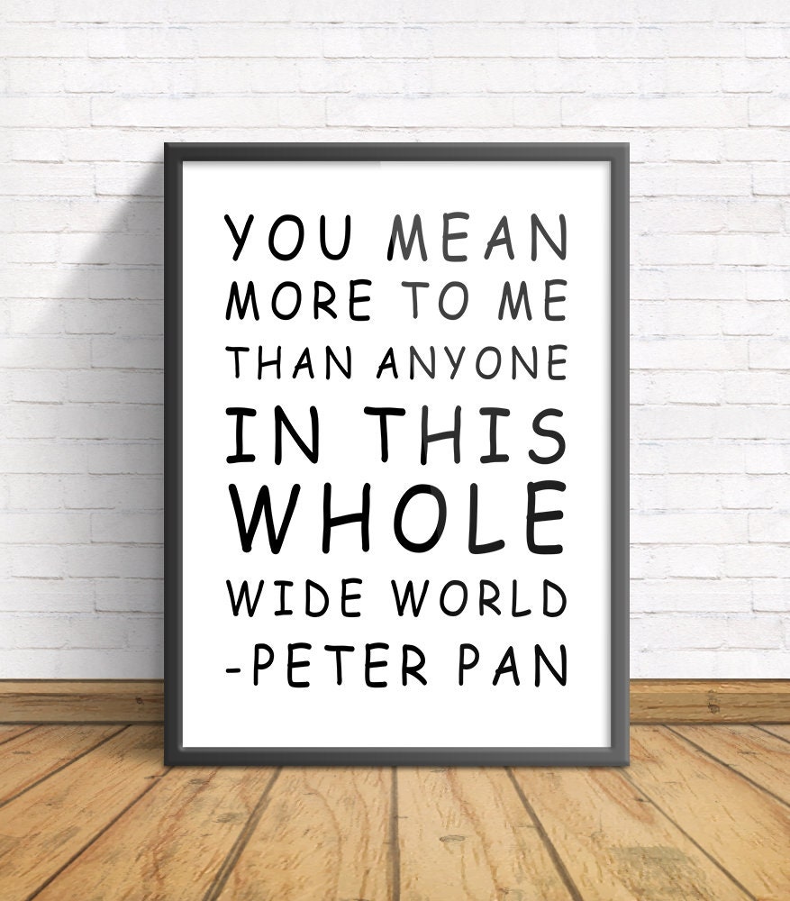 Peter Pan Quote Wall Art Peter Pan Wall Art Peter Pan Wall | Etsy