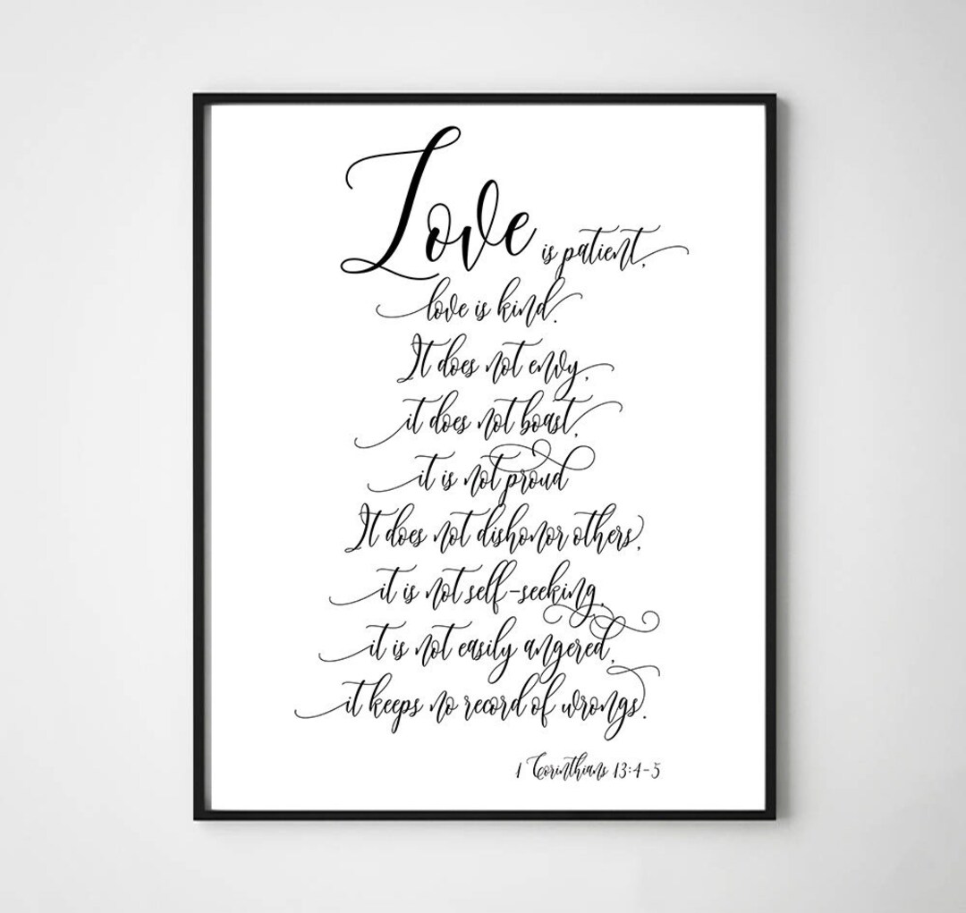 Love is Patient is Kind Scripture Wall Art Bible Verse Wall Art Bible ...