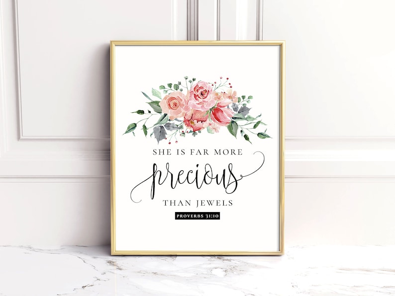 Proverbs 31 10 Bible Verse Wall Art Scripture Wall Art Bible | Etsy