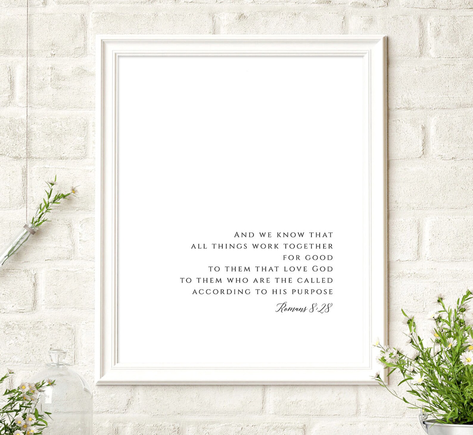 Romans 8 28 Bible Verse Wall Art Scripture Wall Art Baptism - Etsy