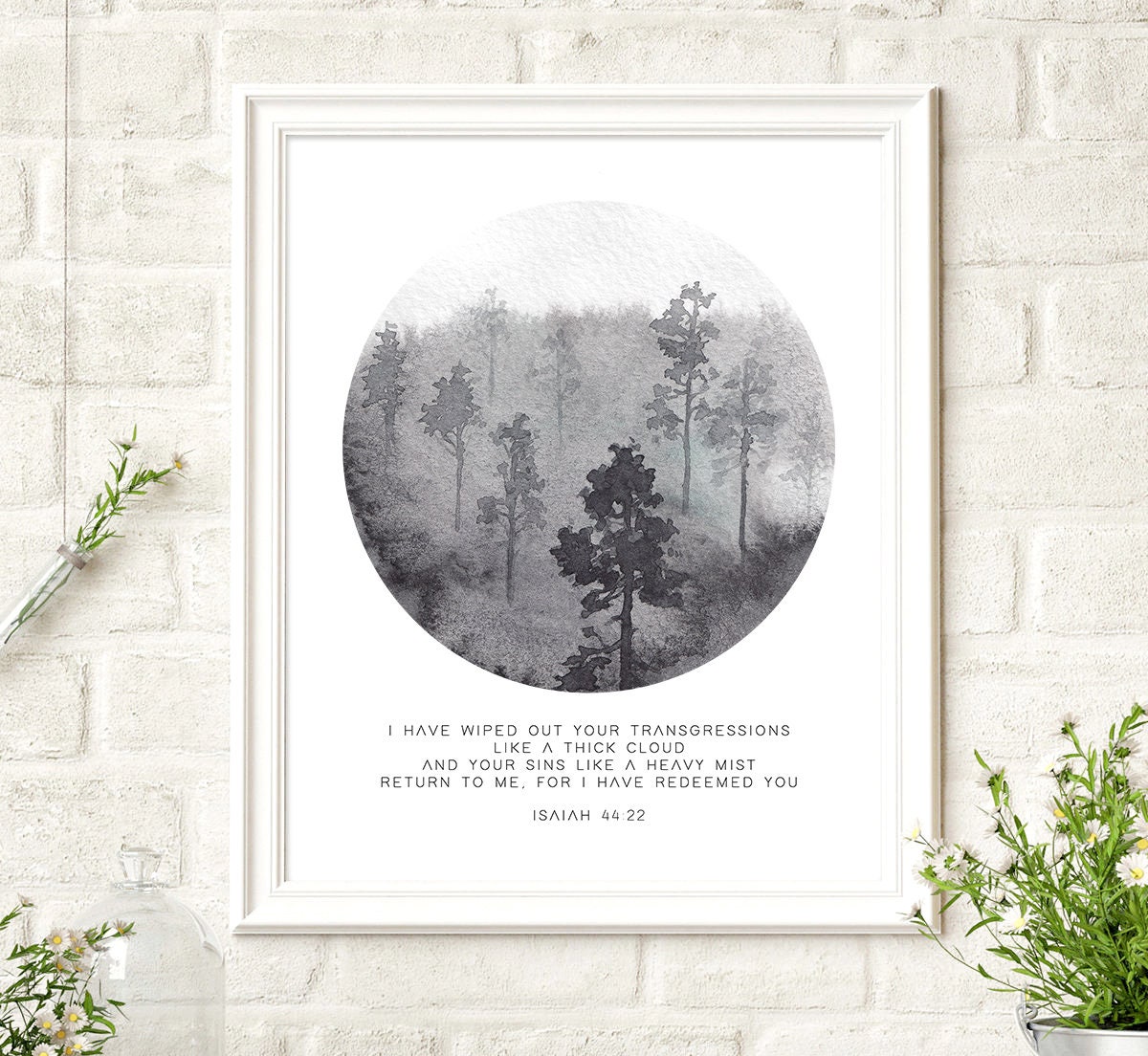 Jesaja 44 22 Schrift Wand Kunst Bibel Vers Wand Kunst Bibel | Etsy