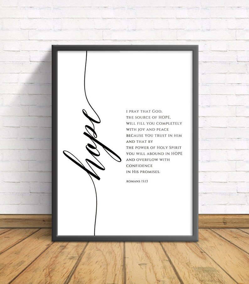 Romans 15 13 Bible Quote Print Bible Verse Wall Art Printable - Etsy