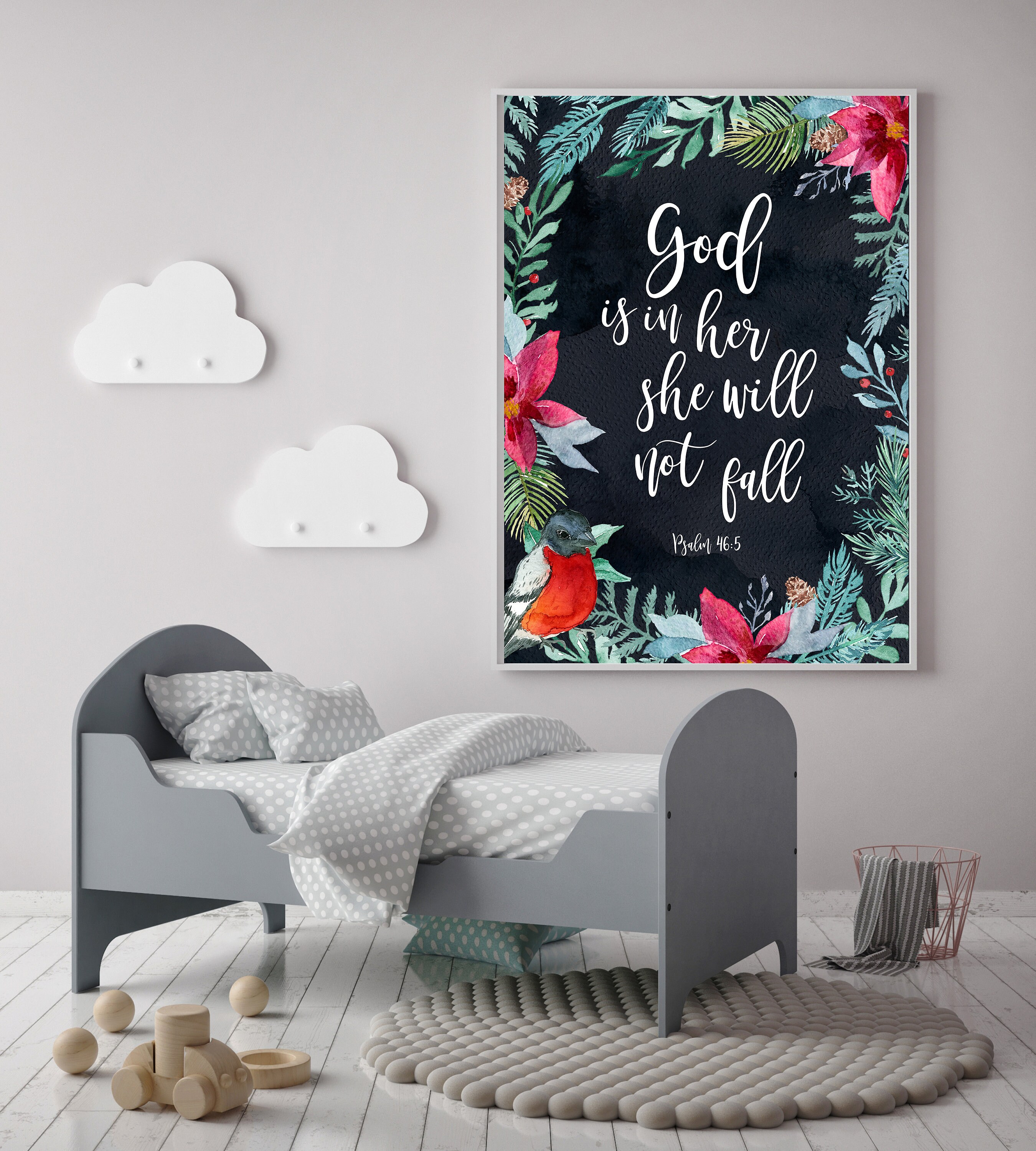 Psalm 46 5 Bible Verse Wall Art Scripture Wall Art Baptism - Etsy