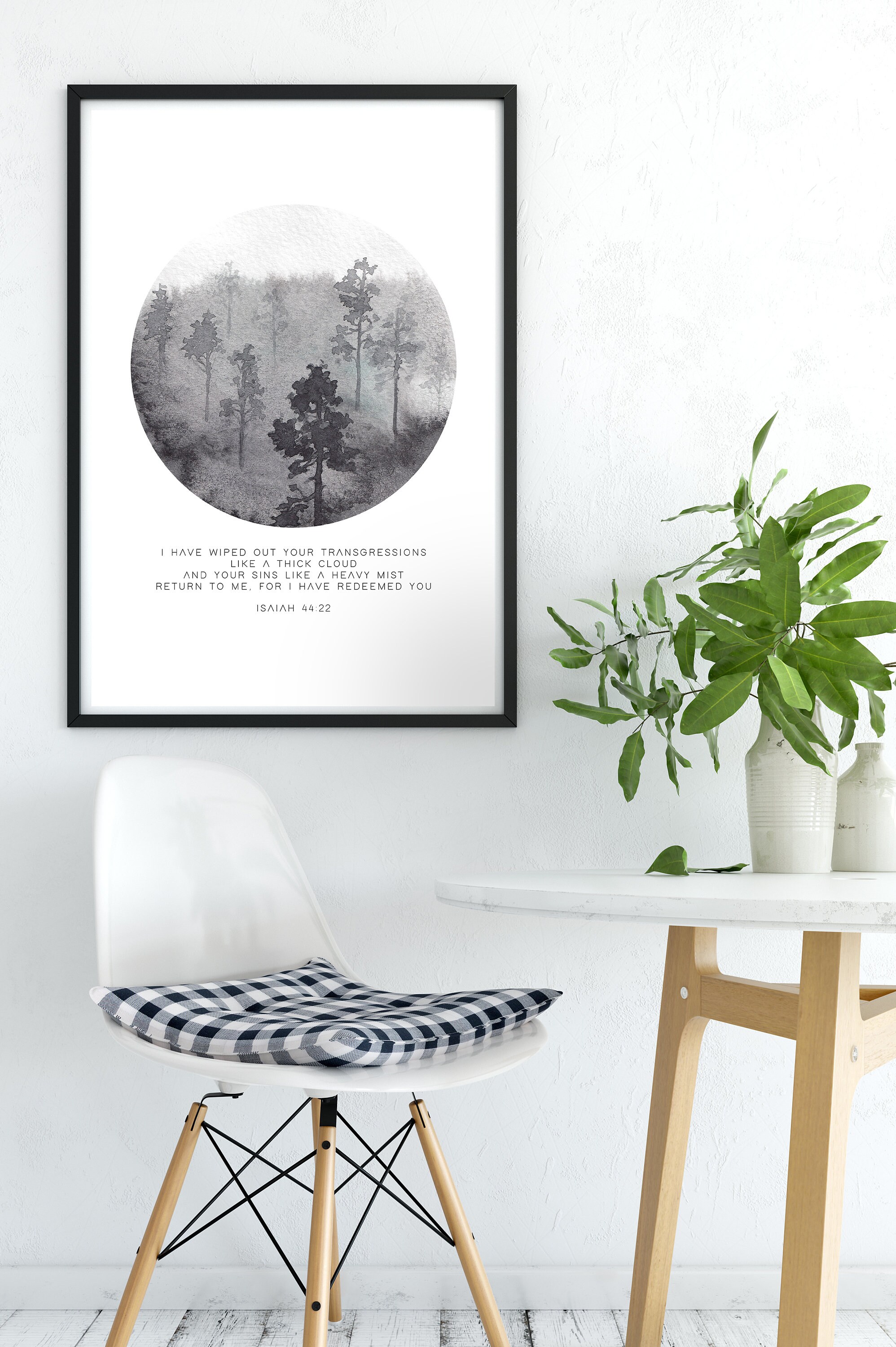 Jesaja 44 22 Schrift Wand Kunst Bibel Vers Wand Kunst Bibel | Etsy