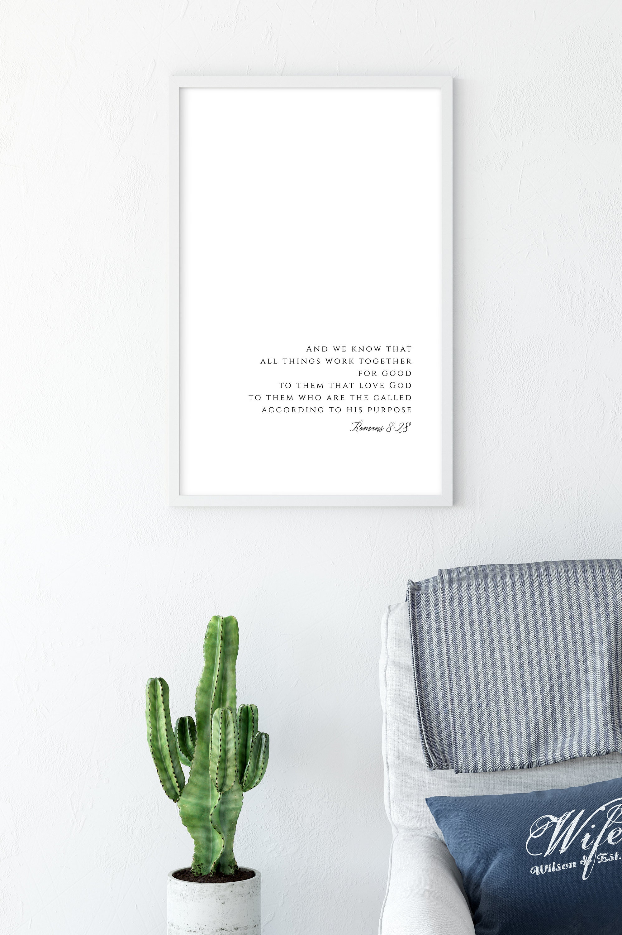 Romans 8 28 Bible Verse Wall Art Scripture Wall Art Baptism | Etsy