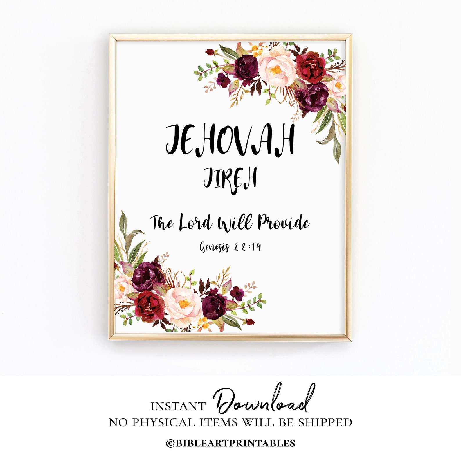 Genesis 22 Bible Verse Wall Art Scripture Wall Art Jehovah - Etsy