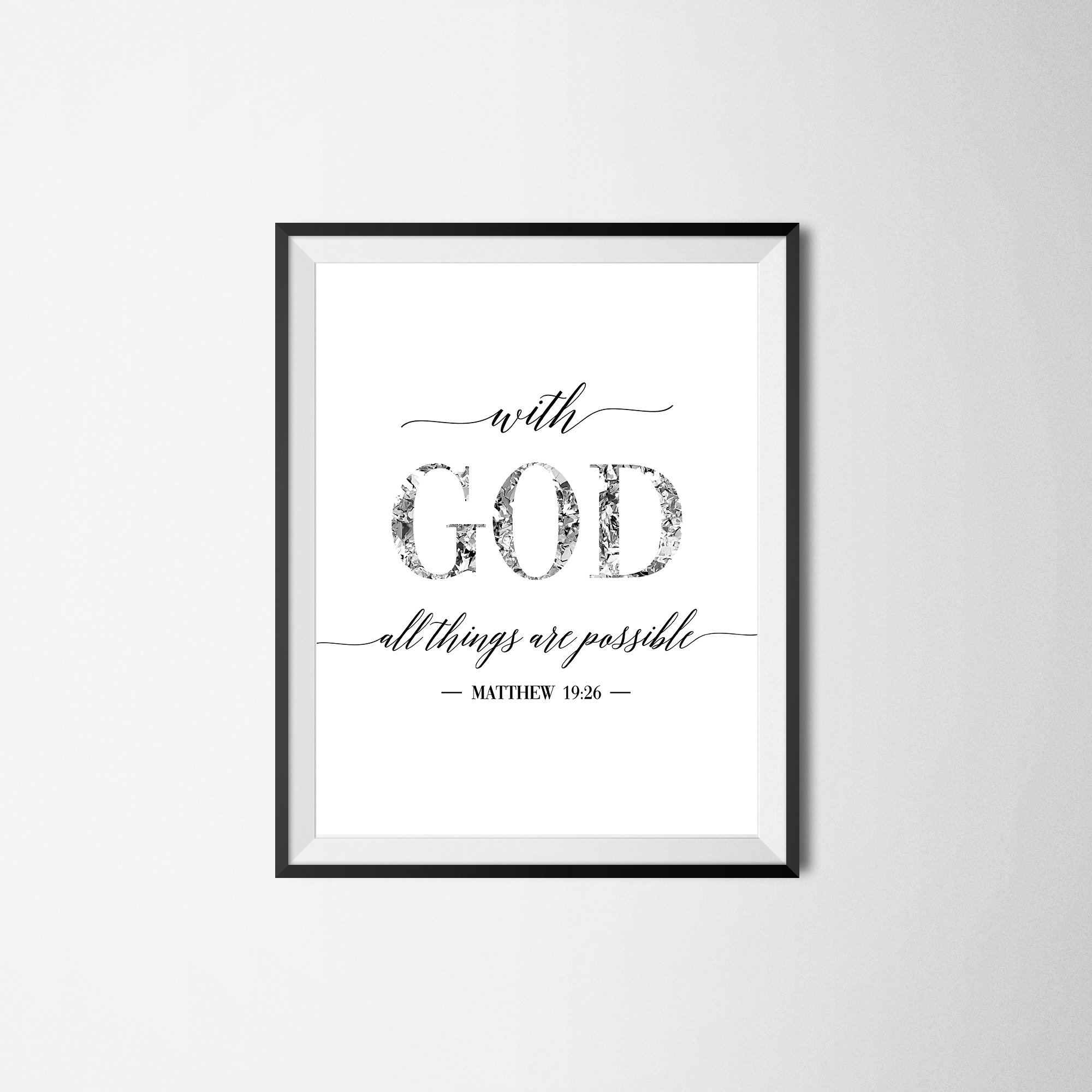 Matthew 19:26 Bible Quote Print Bible Verses Print Biblical | Etsy