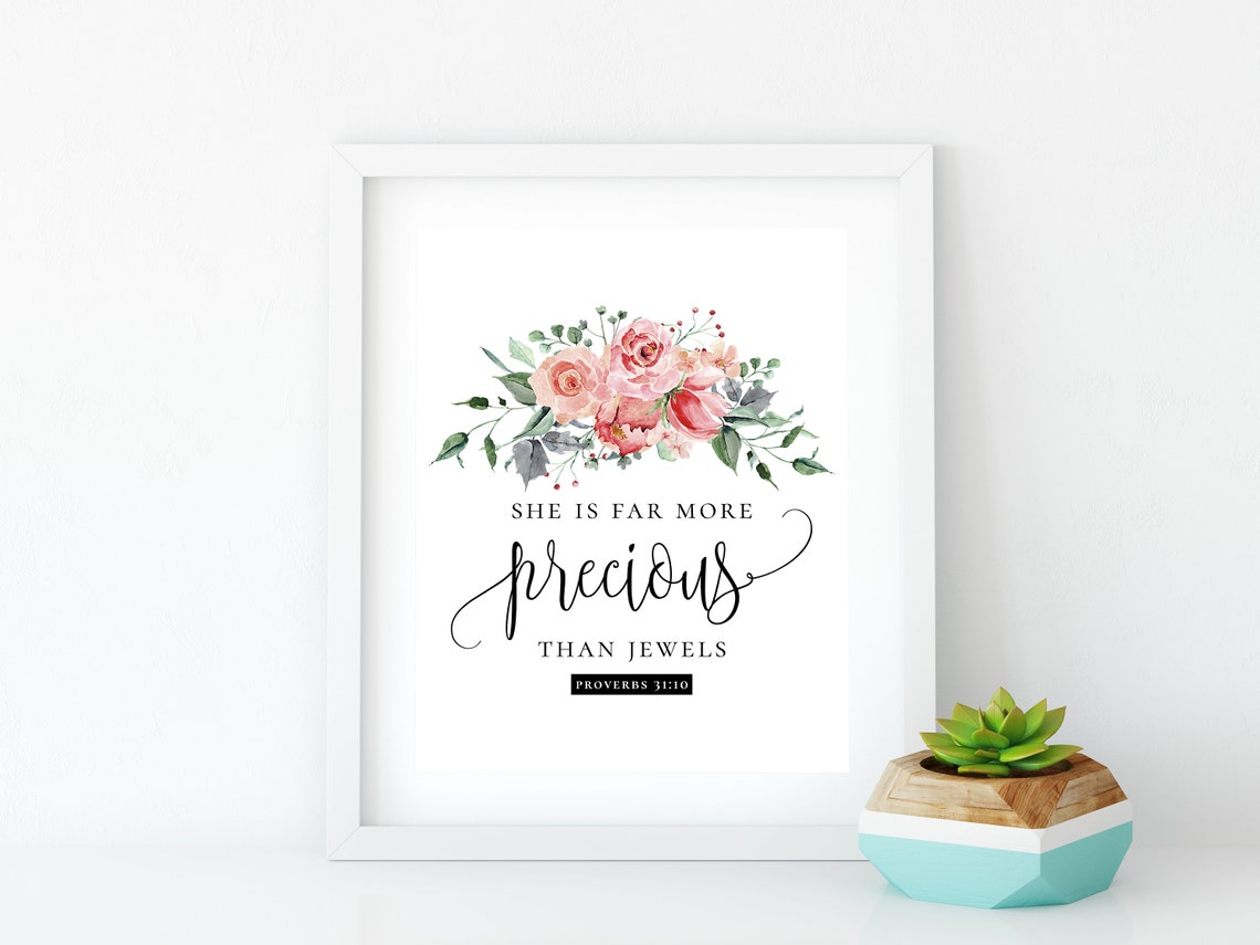 Proverbs 31 10 Bible Verse Wall Art Scripture Wall Art Bible - Etsy
