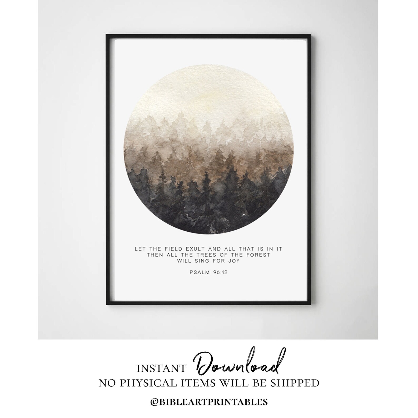 Psalm 96 12 Bible Verse Wall Art Scripture Wall Art Minimalist - Etsy