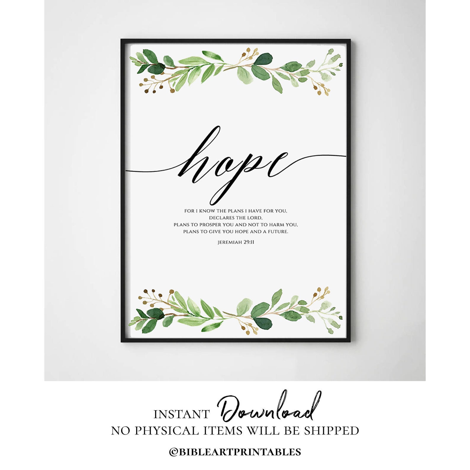 Jeremiah 29 11 Bible Verse Wall Art Scripture Wall Art Bible | Etsy