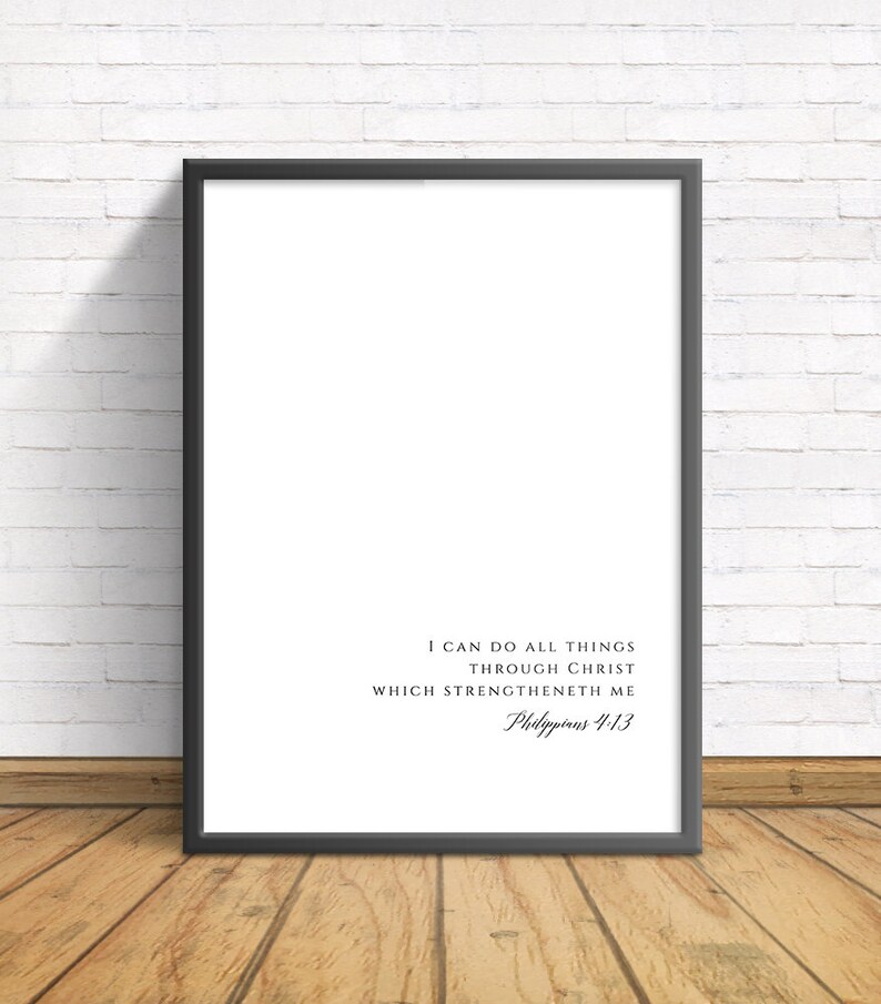 Philippians 4 13 Bible Verse Wall Art Scripture Wall Art - Etsy