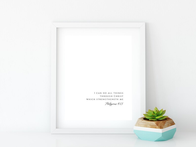 Philippians 4 13 Bible Verse Wall Art Scripture Wall Art - Etsy