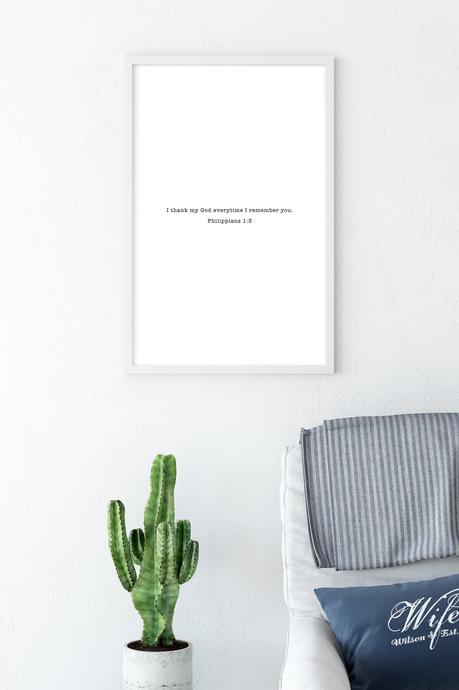 Philippians 1 3 Bible Verse Wall Art Scripture Wall Art I - Etsy