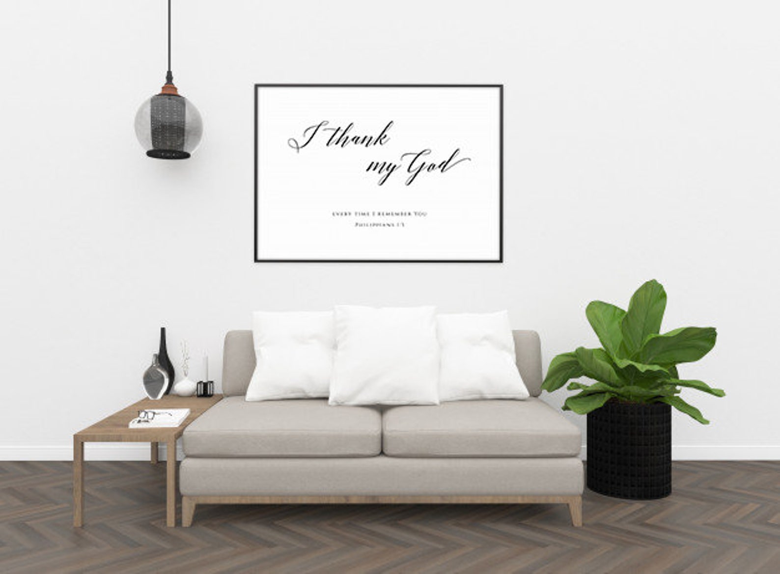 Philippians 1 Scripture Wall Art Bible Verse Wall Art I Thank - Etsy