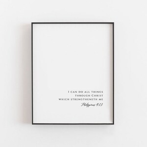 Philippians 4 13 Bible Verse Wall Art Scripture Wall Art Baptism Gift ...