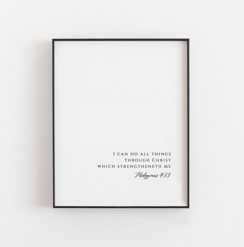 Philippians 4 13 Bible Verse Wall Art Scripture Wall Art - Etsy