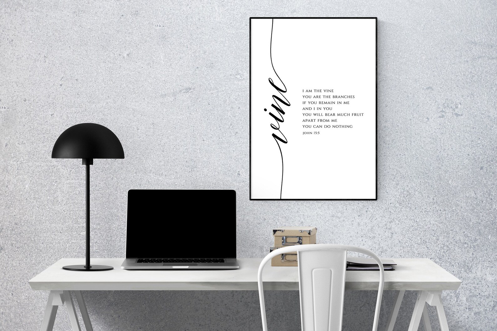 John 15 5 Bible Verse Wall Art Scripture Wall Art Printable - Etsy