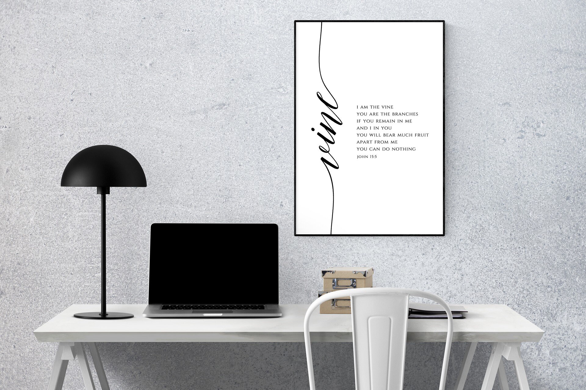 John 15 5 Bible Verse Wall Art Scripture Wall Art Printable - Etsy