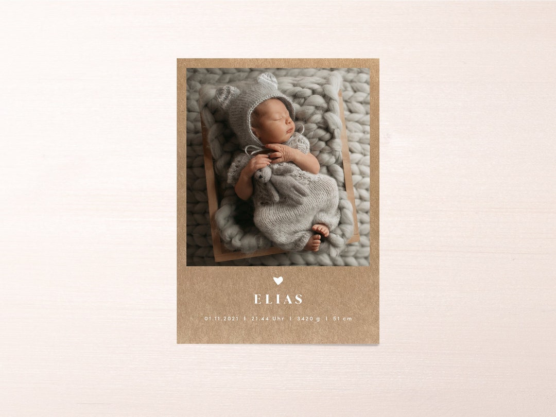 Kraft Paper Thank You Card Acknowledgement for Birth I From 2,20 in Set ...