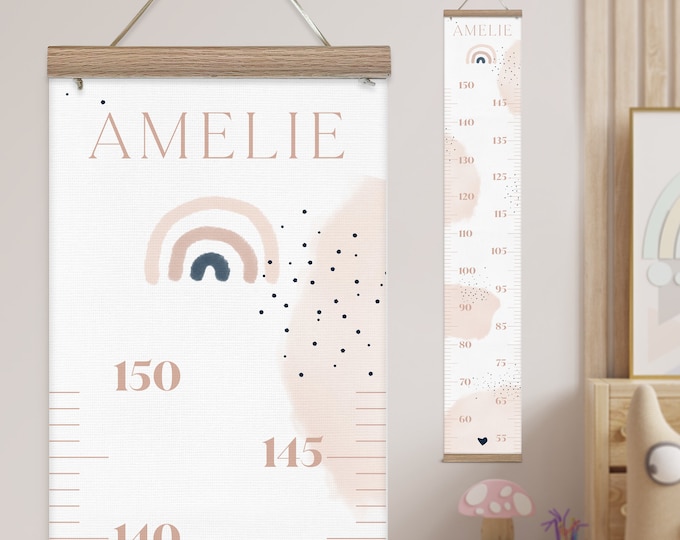 Personalized Height Chart Made of Fabric I Design Rainbow - Etsy