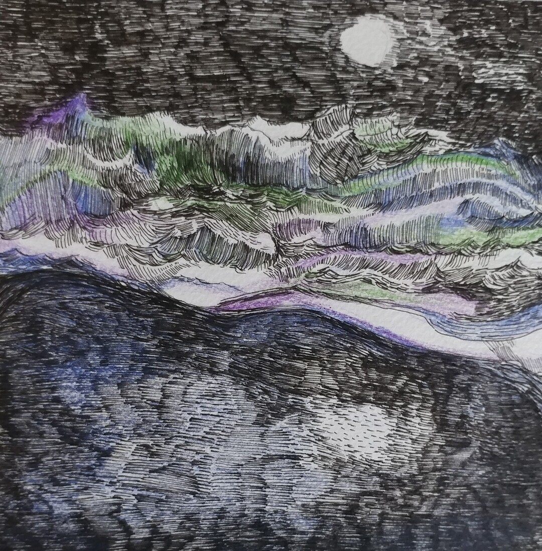 Abstract Mountain Range Pen and Ink - Etsy