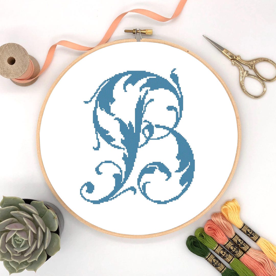 Letter B Monogram Cross Stitch Pattern: Instant Download (PDF #67 - Etsy