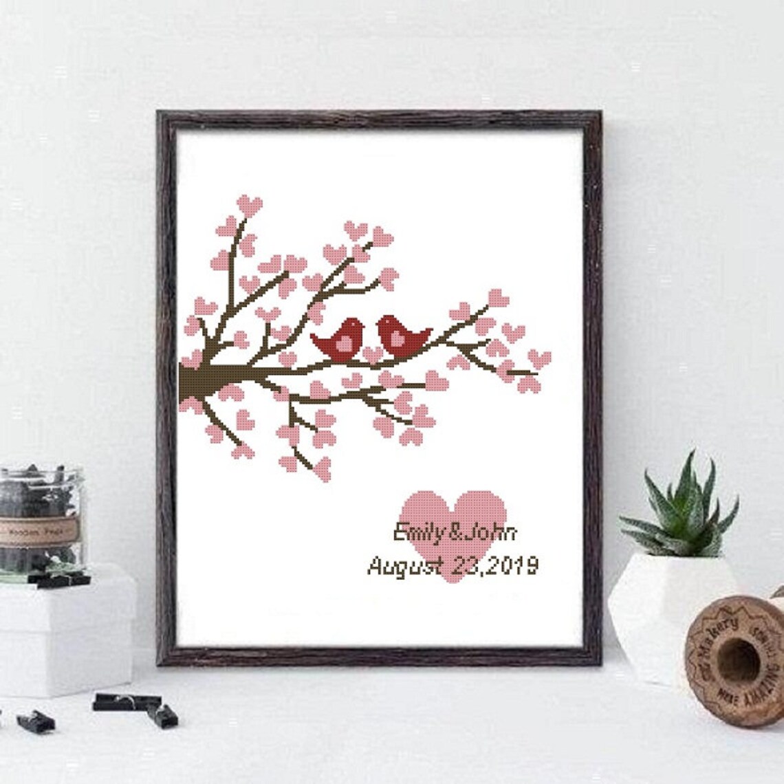 Wedding Cross Stitch Pattern Modern Cross Stitch Pattern | Etsy