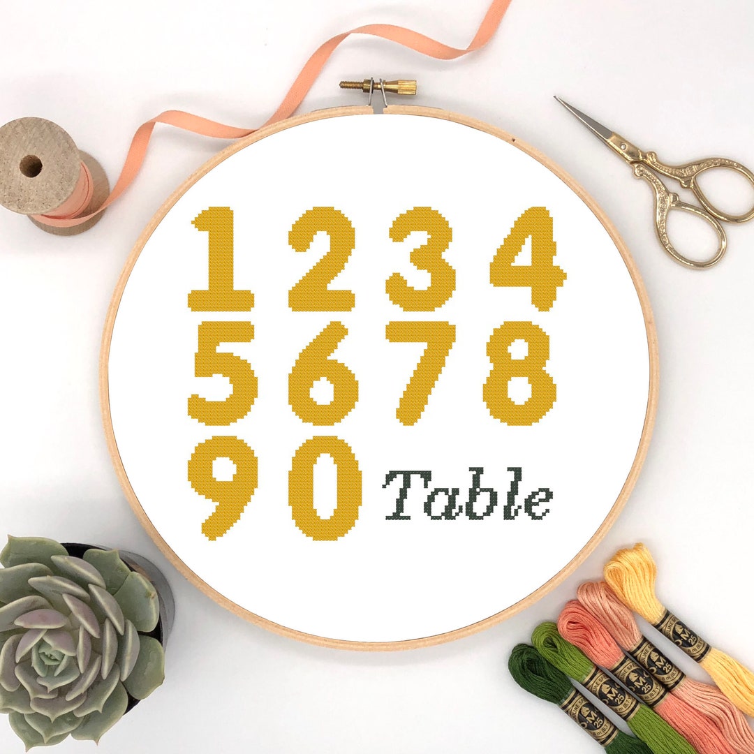 Wedding Table Numbers Cross Stitch Pattern Counted Cross Stitch Instant ...
