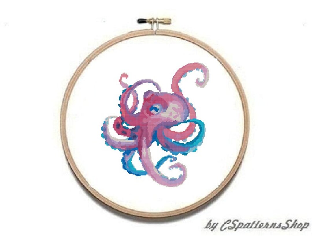 Octopus Cross Stitch Pattern: Modern Animal Design (PDF Pattern)#189 - Etsy