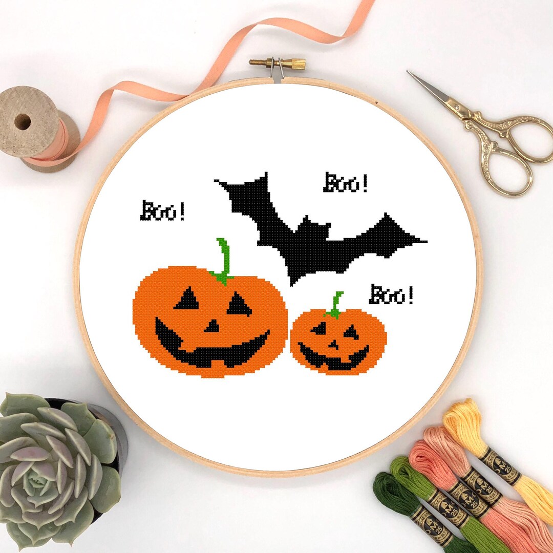 Halloween Cross Stitch Pattern Boo Cross Stitch Counted Pattern Digital ...
