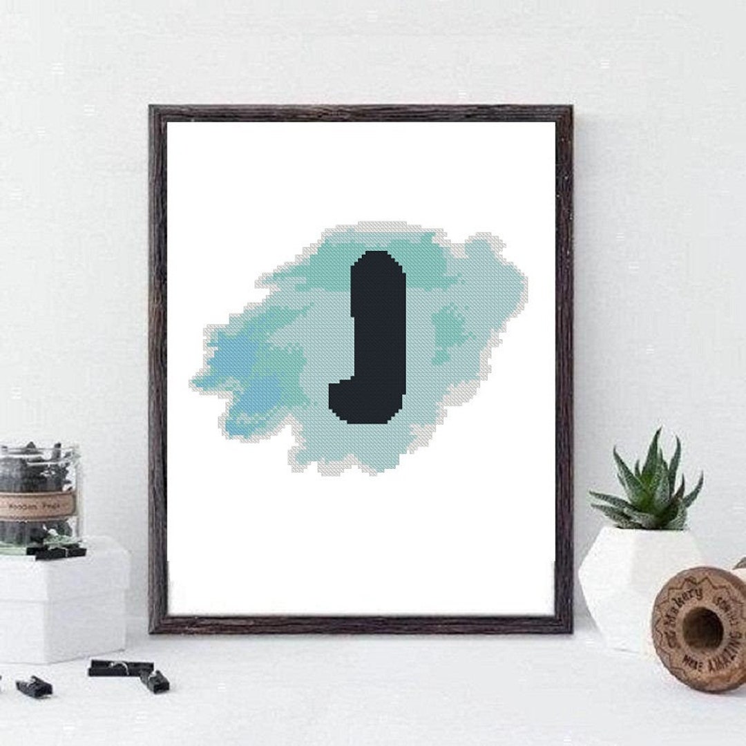 Letter J Cross Stitch Pattern: Monogram Design (PDF Download)#432 - Etsy
