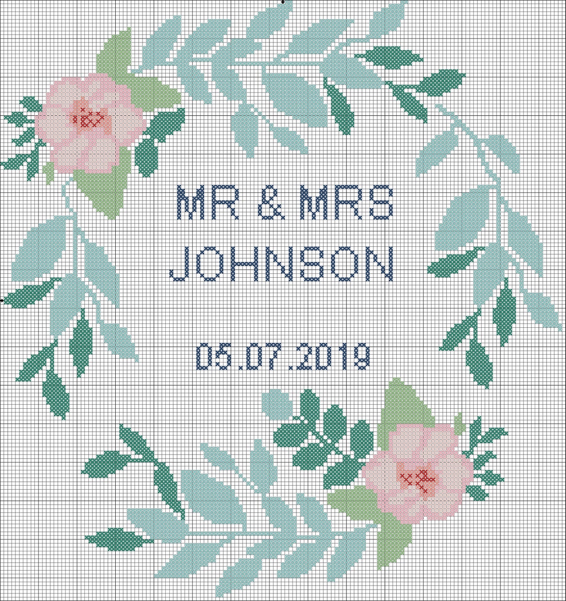 Wedding Cross Stitch Pattern Modern Cross Stitch Pattern | Etsy