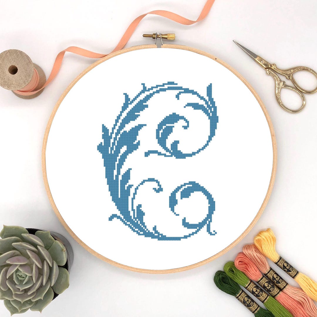 Letter C Cross Stitch Pattern Monogram Cross Stitch Instant Digital ...