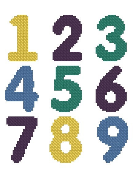 Alphabet Cross Stitch Pattern Numbers Cross Stitch Pattern | Etsy