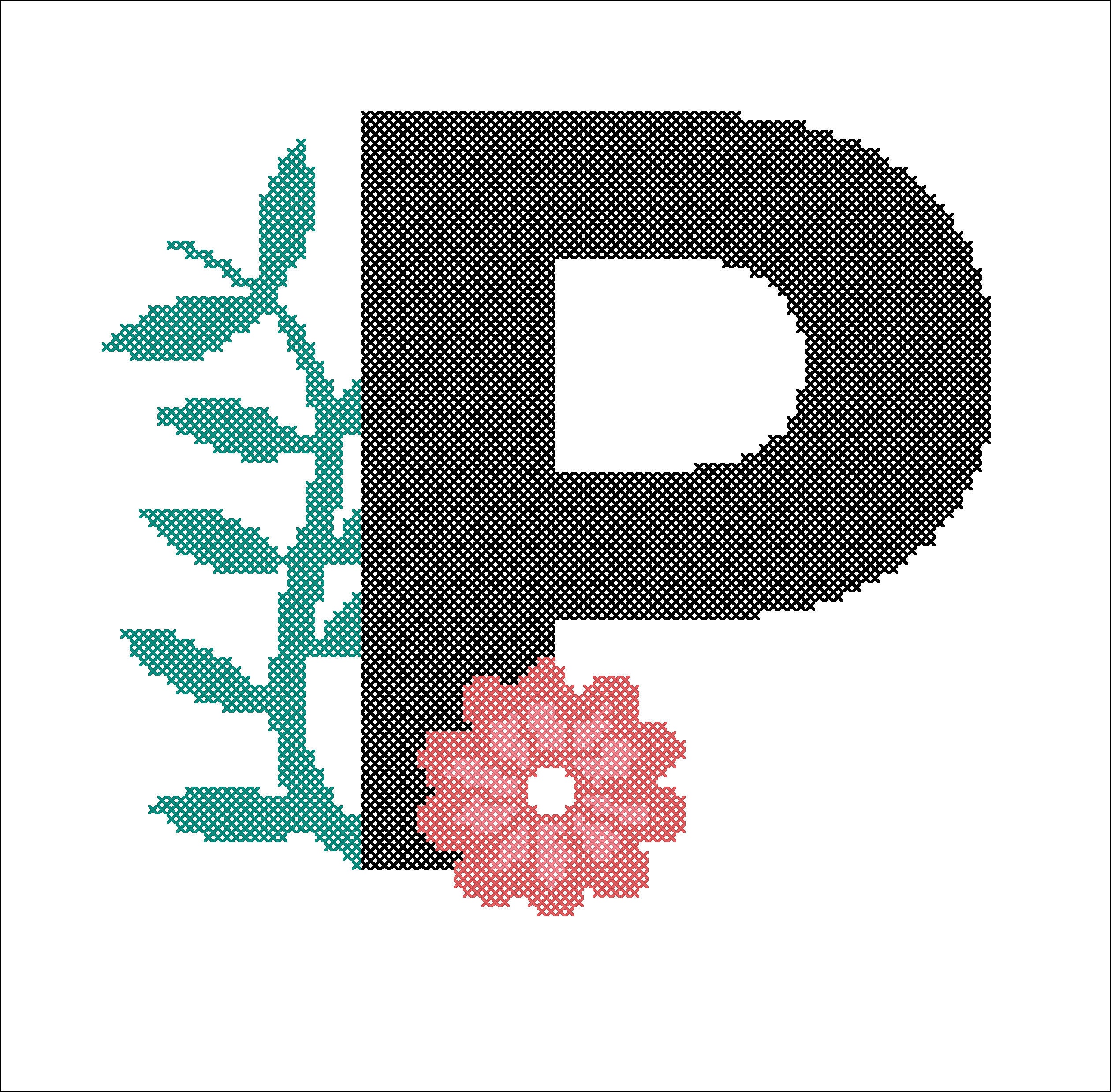 Letter P Cross Stitch Pattern Cross Stitch Pattern Cross | Etsy