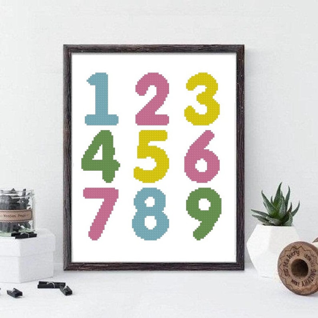 Numbers Cross Stitch Pattern, Cross Stitch Pattern, Cross Stitch ...